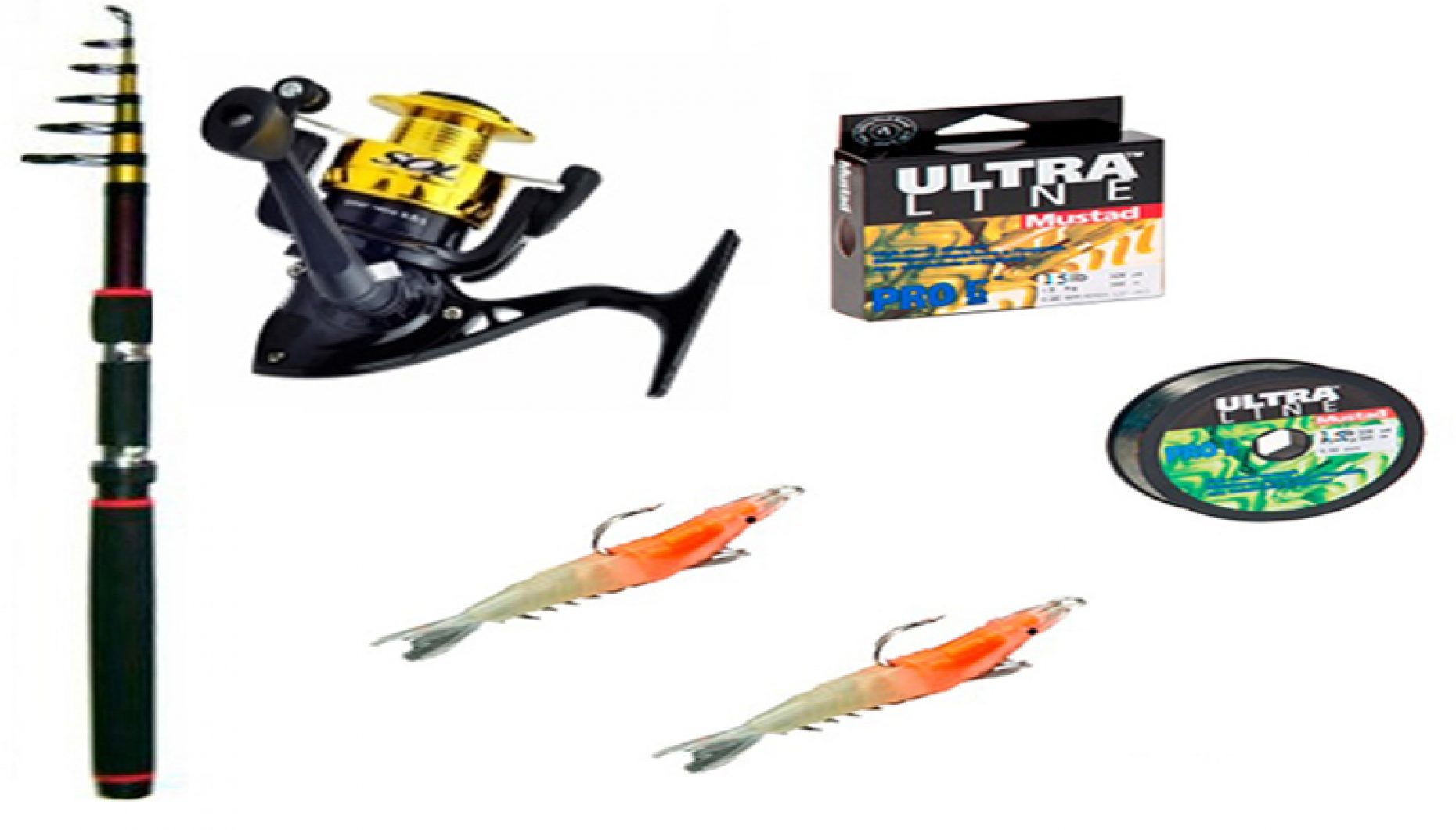Kit Pesca Praia - Vara + Molinete 3 rolamentos + Linha + iscas
